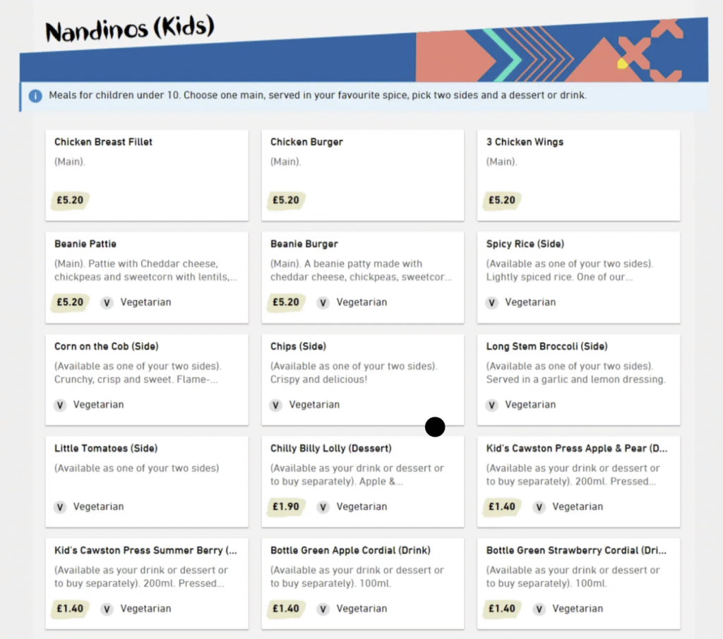 Nandos Kids Menu: Prices, Options & Sides